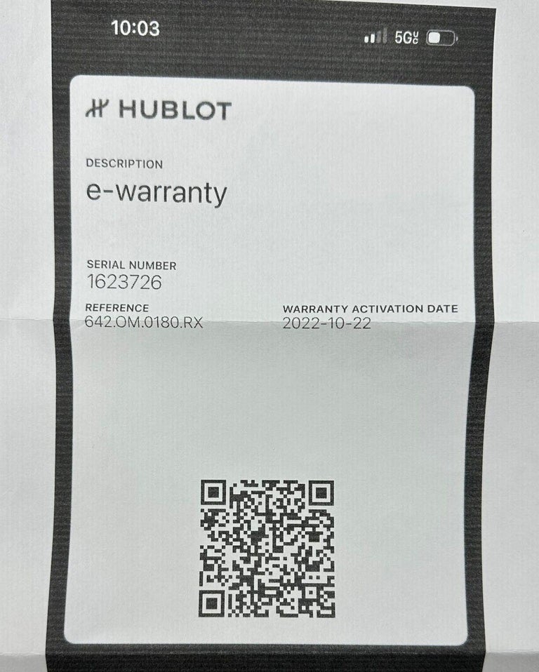 2022 Hublot 642.OM.0180.RX Spirit of Big Bang King 18K Gold Ceramic Box ...