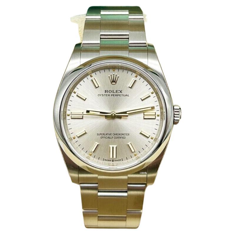 NEU Rolex Oyster Perpetual 126000 Silber Zifferblatt Edelstahl Box ...