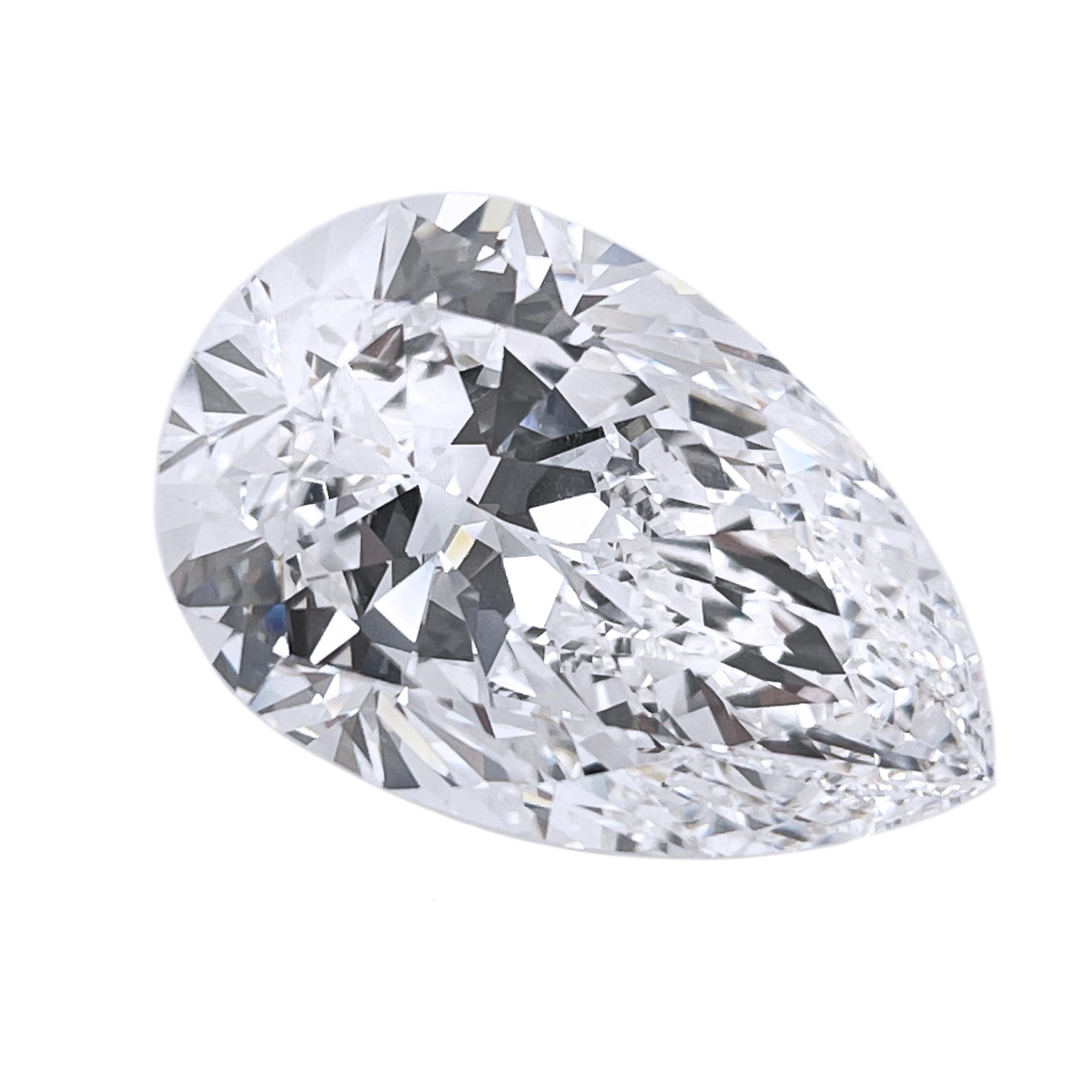 20.23 Carat Pear Shaped Flawless Diamond, GIA Certified For Sale at ...