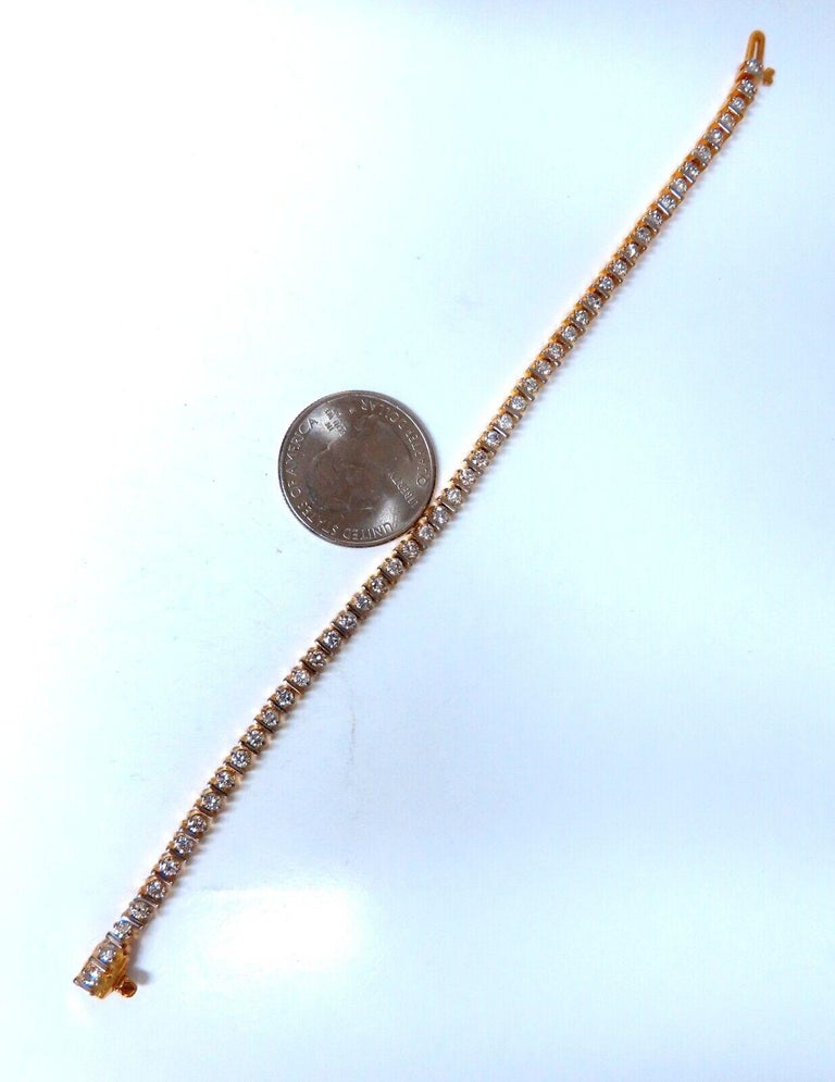 2.02ct. Natural Round Diamonds Bar Tennis Bracelet Classic 14 Karat ...