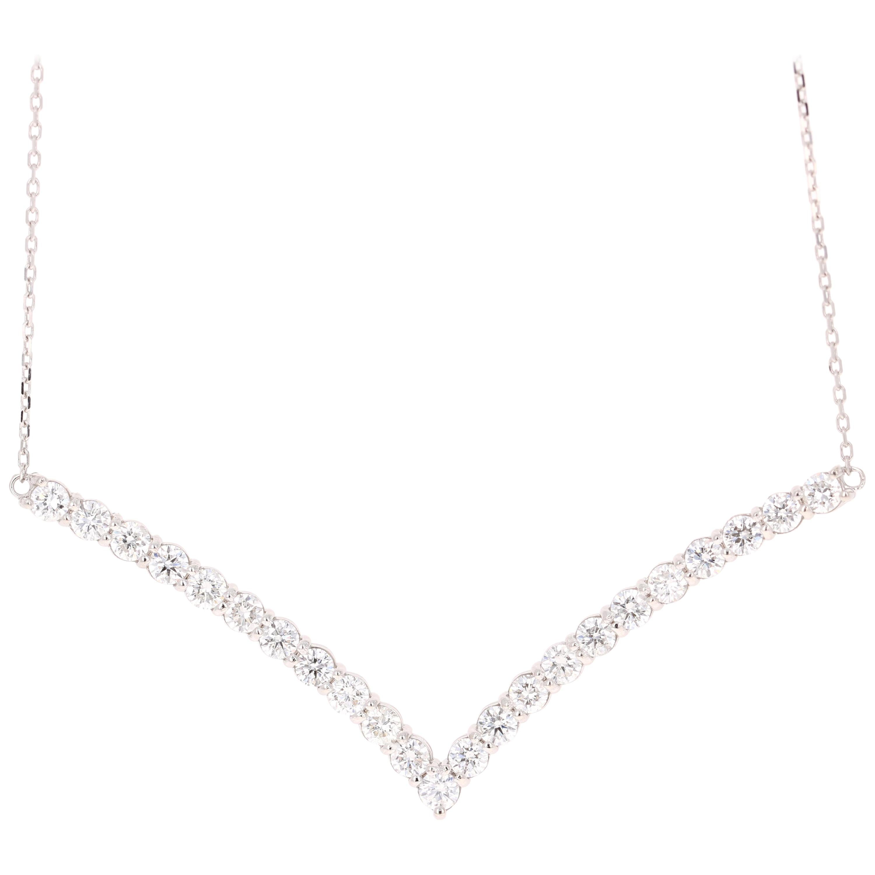 2.64 Carat Ruby and Diamond 14 Karat White Gold Chain Necklace For Sale ...