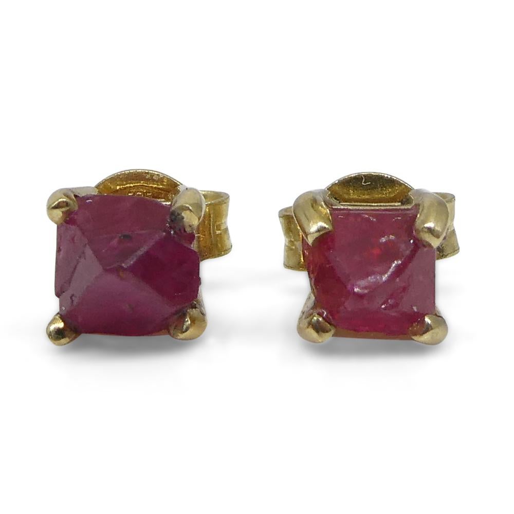 2.03ct Crystal Red Jedi Spinel Earrings set in 14k Yellow Gold For Sale ...