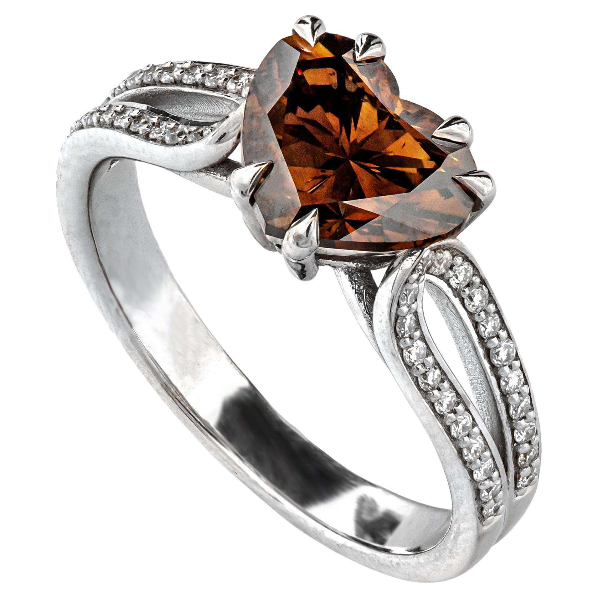 27.33ct Fancy Dark Orangy Brown Diamond Ring For Sale at 1stDibs
