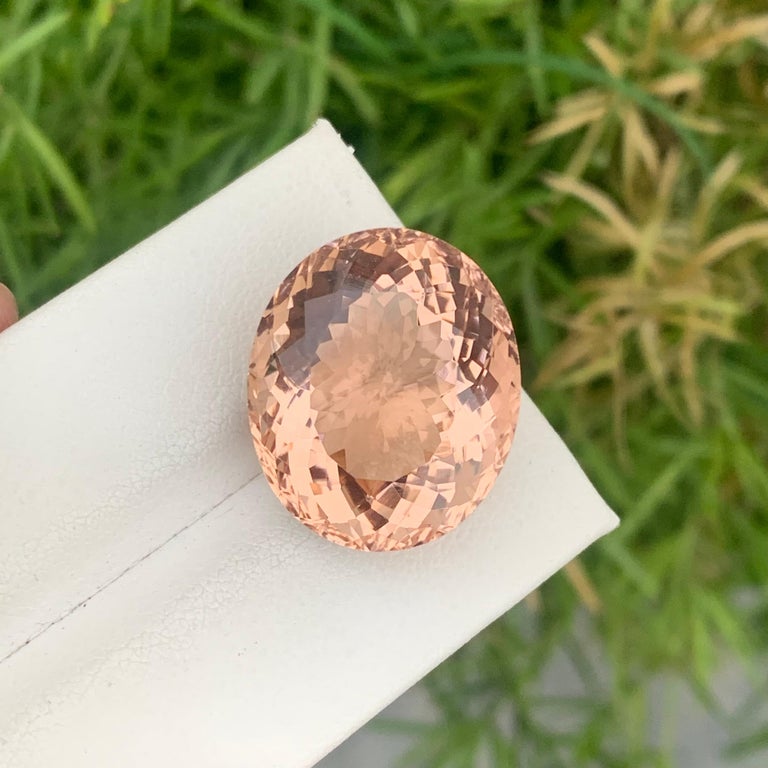 20.40 Carat Natural Peach Color Loose Morganite Oval Shape Gemstone For ...