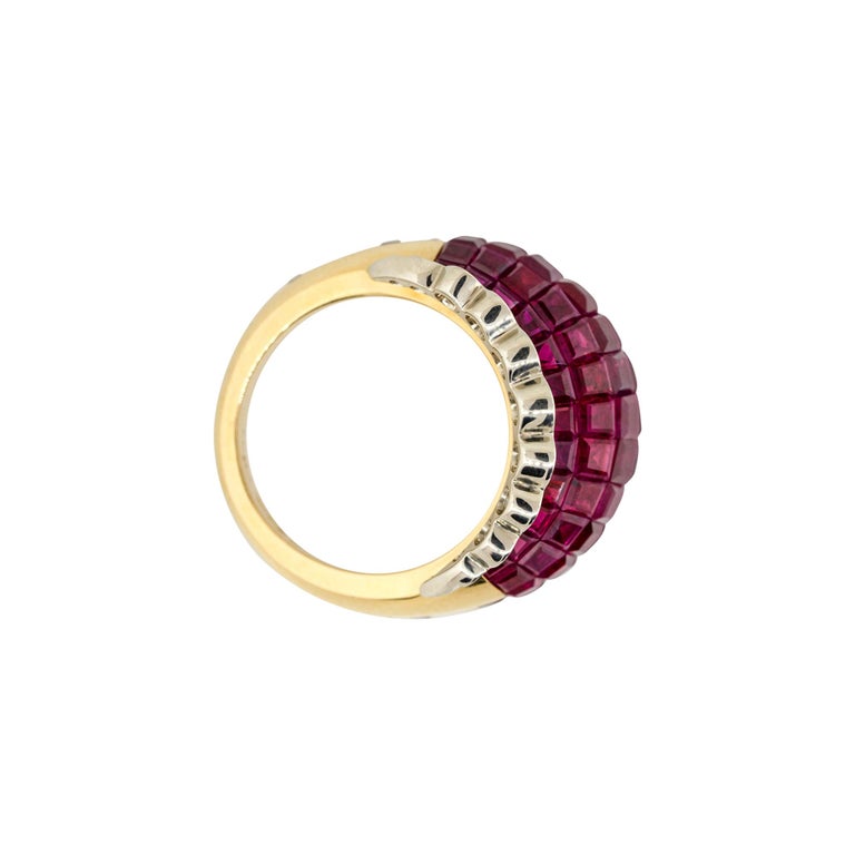 20.44 Carat Ruby Dome Ring with Diamonds 18 Karat in Stock For Sale at ...
