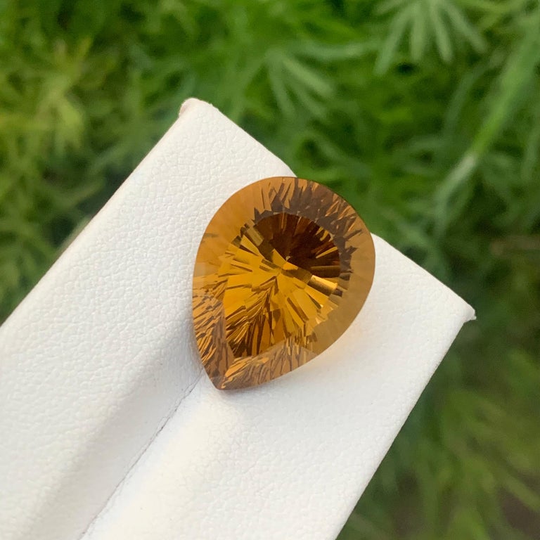 20.45 Carat Natural Loose Pear Shape Citrine Gemstone Laser Cut For ...