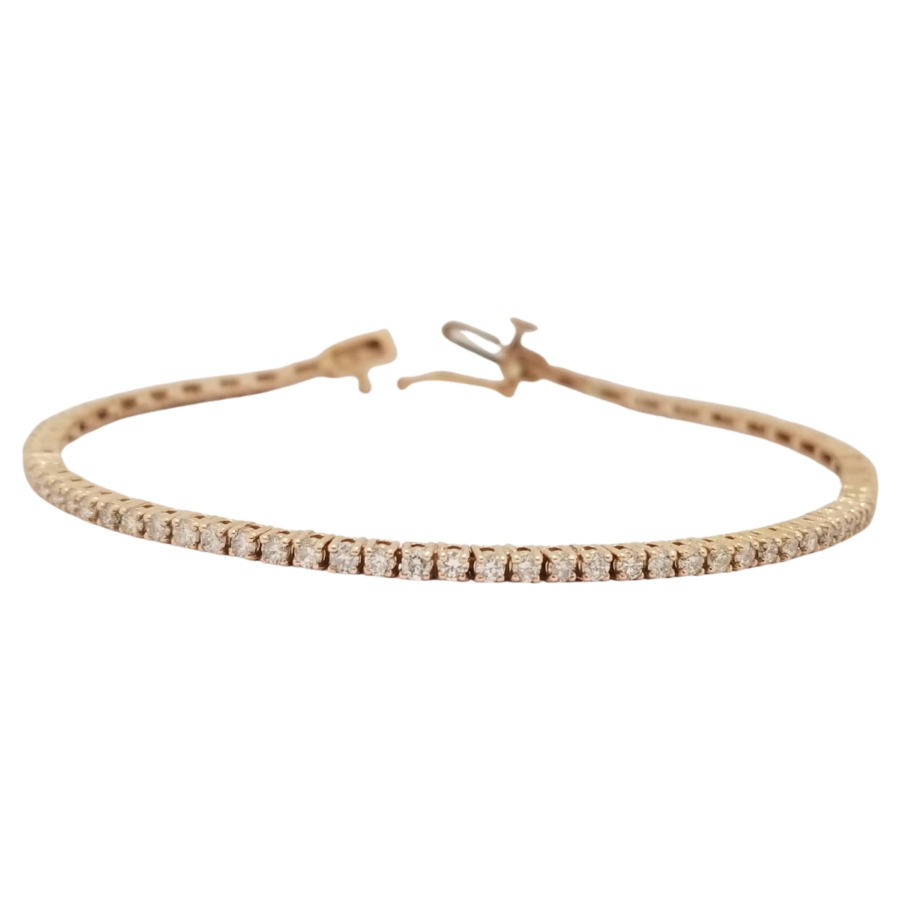 6 15 Carat Round Brilliant Cut Diamond Tennis Bracelet 14 Karat White