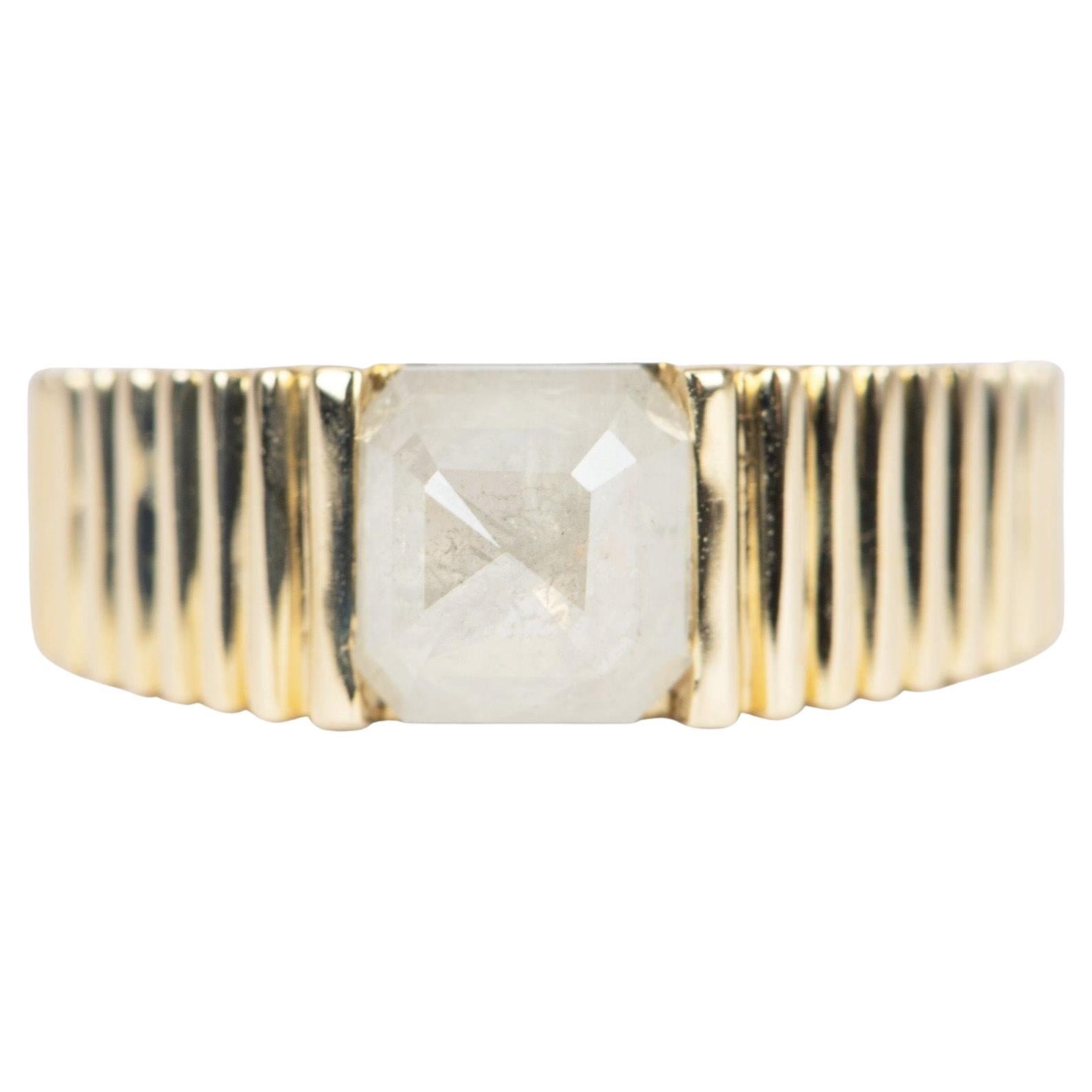 5.55 Carat Tourmaline on Wide Ribbed Design 14k Gold Engagement Ring ...