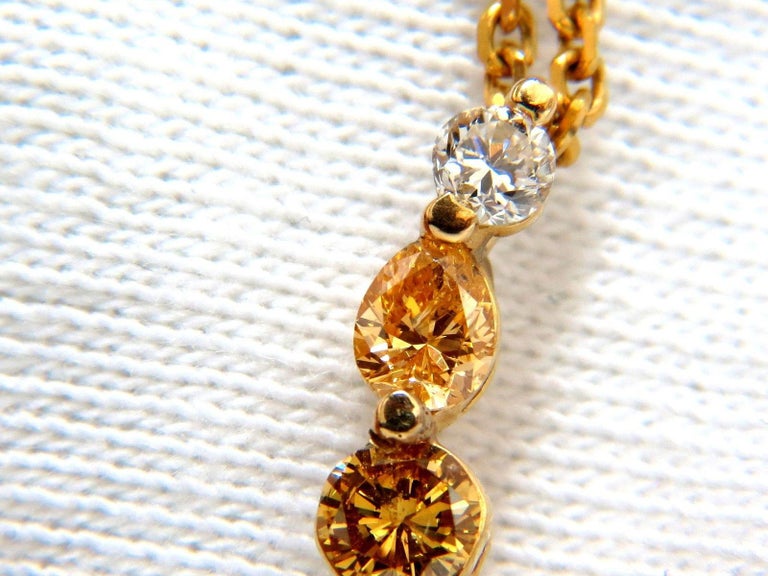 2.06 Carat Natural Fancy Yellow Orange Brown Light Pink Diamond Pendant ...