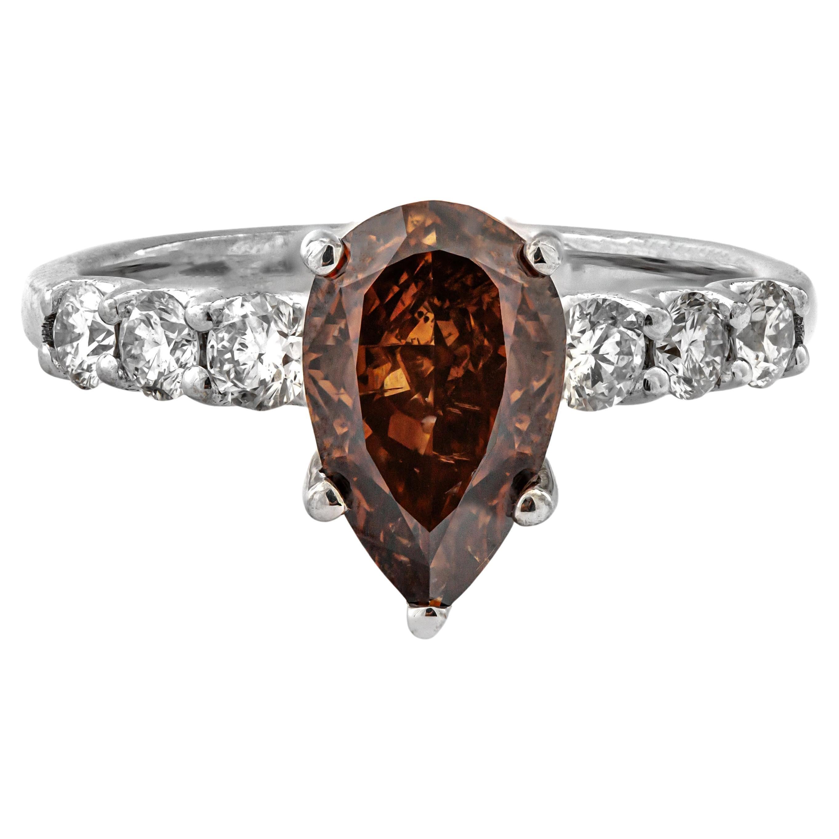 27.33ct Fancy Dark Orangy Brown Diamond Ring For Sale at 1stDibs