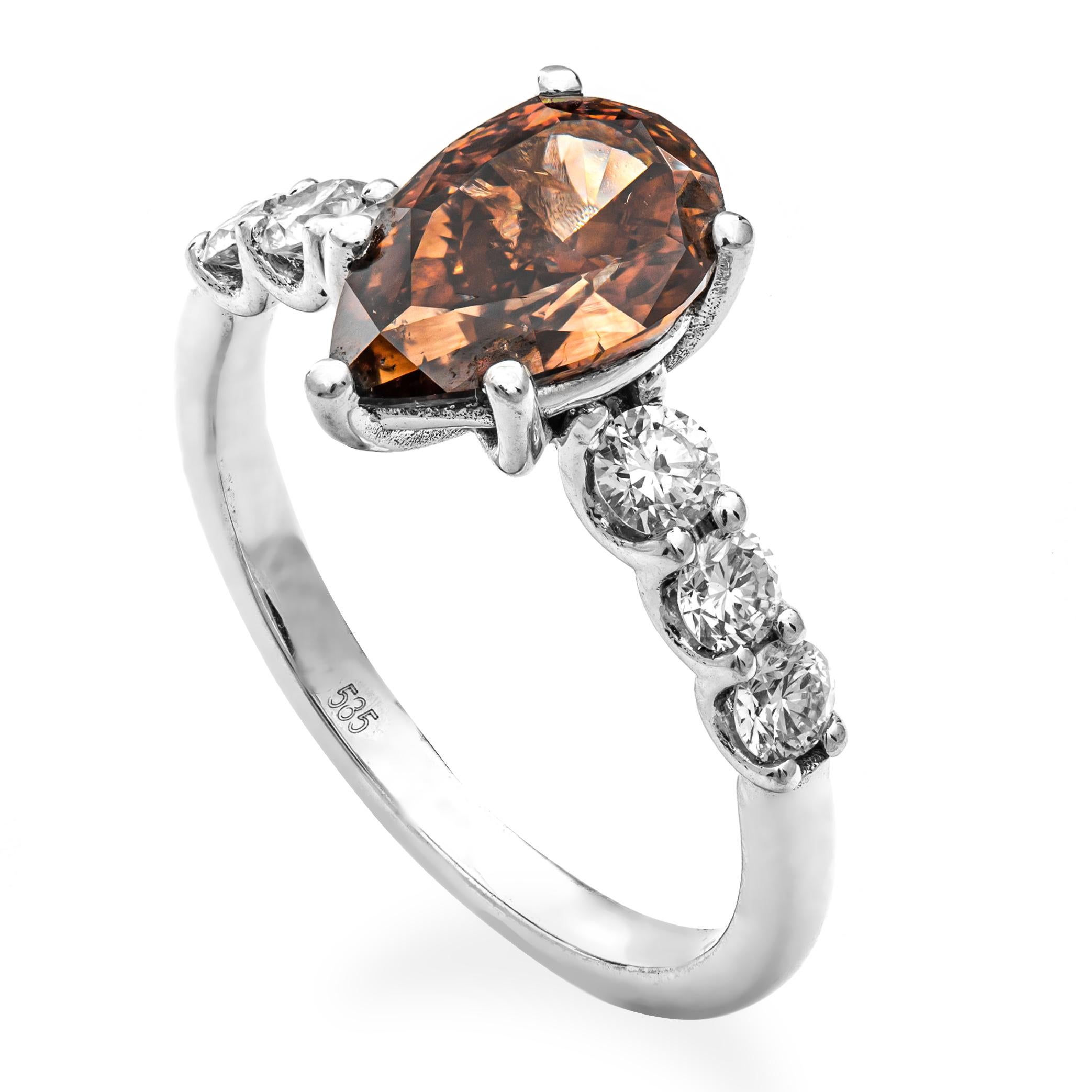 27.33ct Fancy Dark Orangy Brown Diamond Ring For Sale at 1stDibs