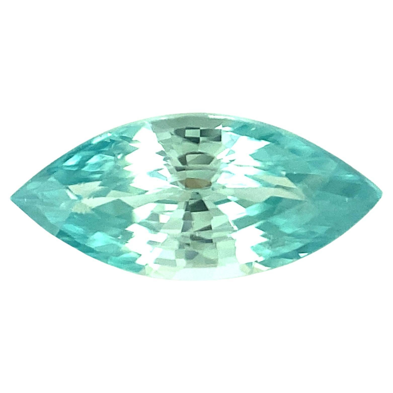 Fine Natural Vivid Neon Blue Zircon 1.71ct Emerald Cut Loose Gem For ...