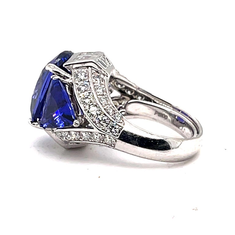 Danuta 20.75 Carat Tanzanite and Diamond Platinum Engagement Ring For ...