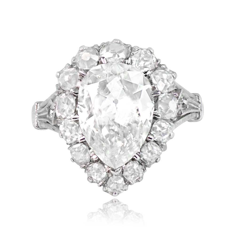 2.09ct Antique Pear-Shaped Diamond Cluster Ring, Platinum at 1stDibs ...