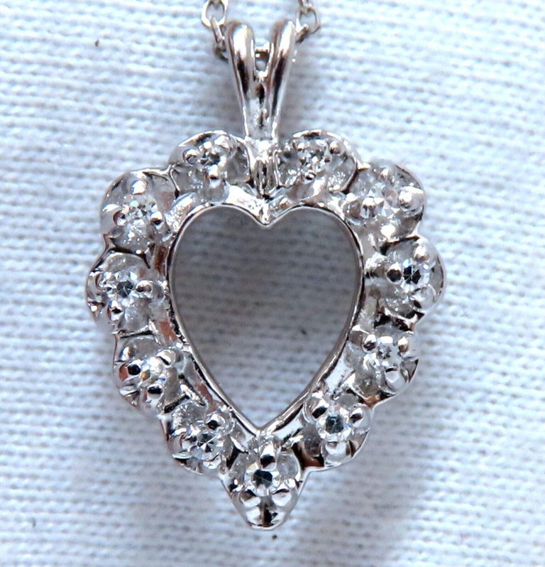 .20ct natural diamonds open heart necklace 14kt For Sale at 1stDibs
