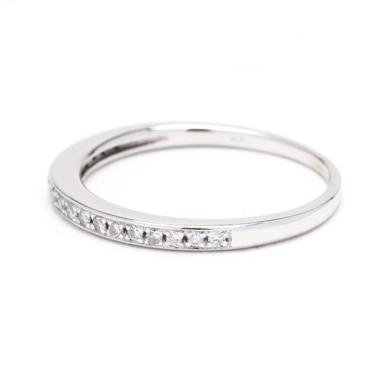 .20ctw Thin Diamond Wedding Band, 14K White Gold, Ring Thin Stackable For Sale at 1stDibs