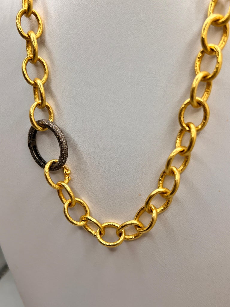 20k Gold Chain with Blackened Silver Clasp, by Tagili For Sale at 1stDibs