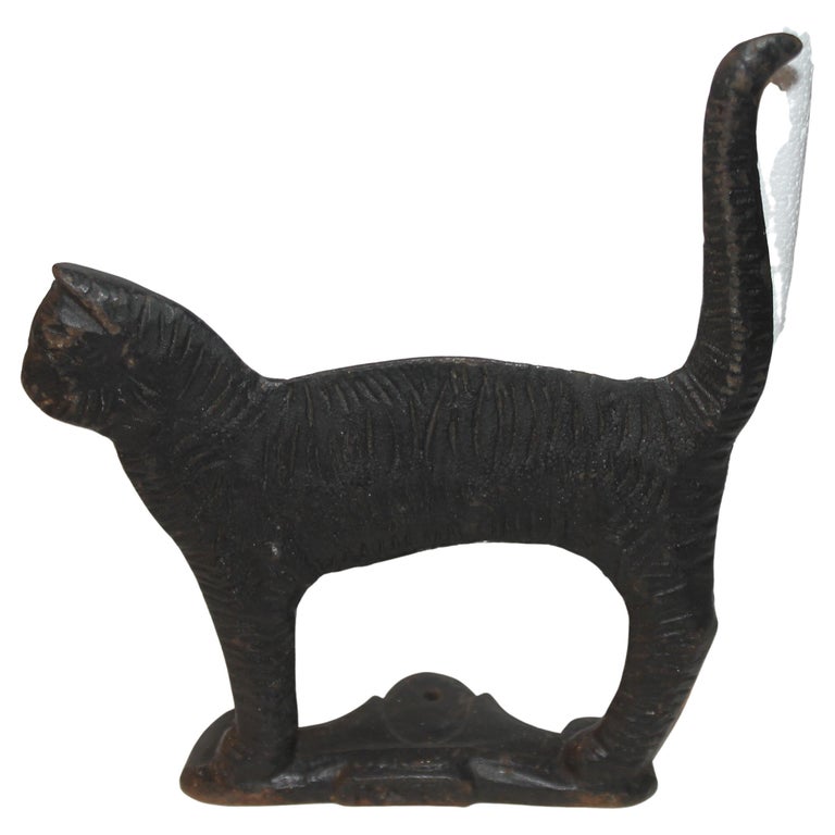 20th C Cast Iron Cat Boot Scrape For Sale at 1stDibs