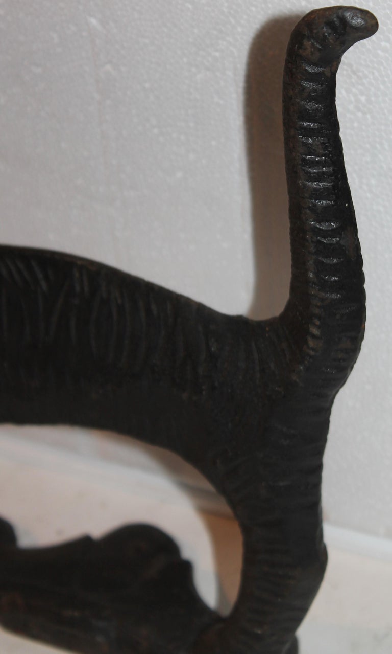 20th C Cast Iron Cat Boot Scrape For Sale at 1stDibs