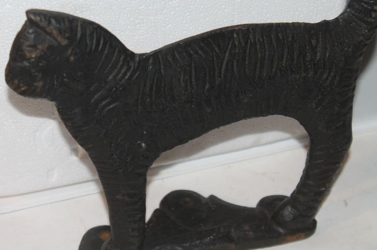 20th C Cast Iron Cat Boot Scrape For Sale at 1stDibs