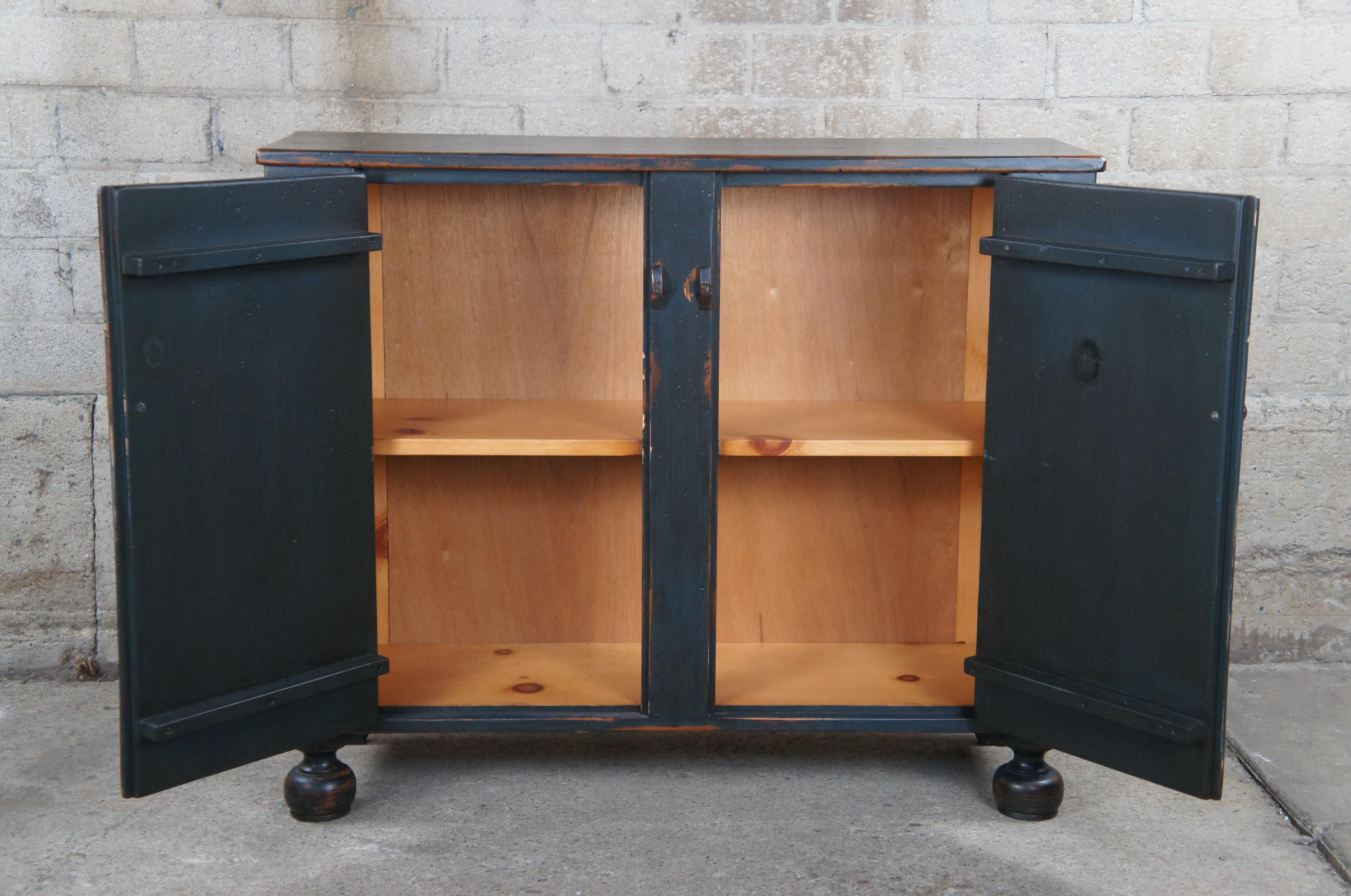 20th C. Early American Style Painted Pine 2 Door Console Cabinet Jelly ...