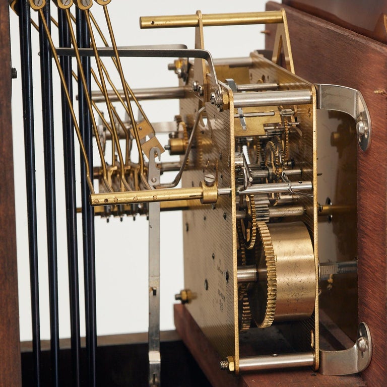 20th C English Mahogany and Walnut Grandmother Clock with Le Rose ...