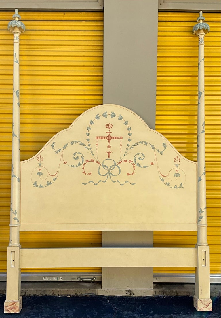 20th C. Hand Painted Regency Style Bed with Palm Fronds Att. to Patina ...