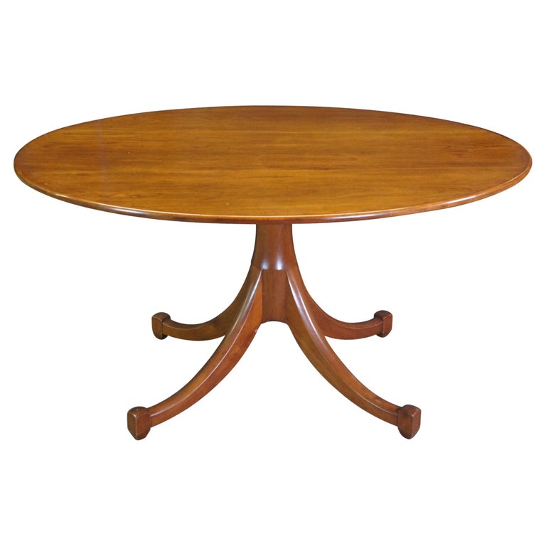 20th C. Handmade Colonial Williamsburg Oval Cherry Pedestal Dining ...