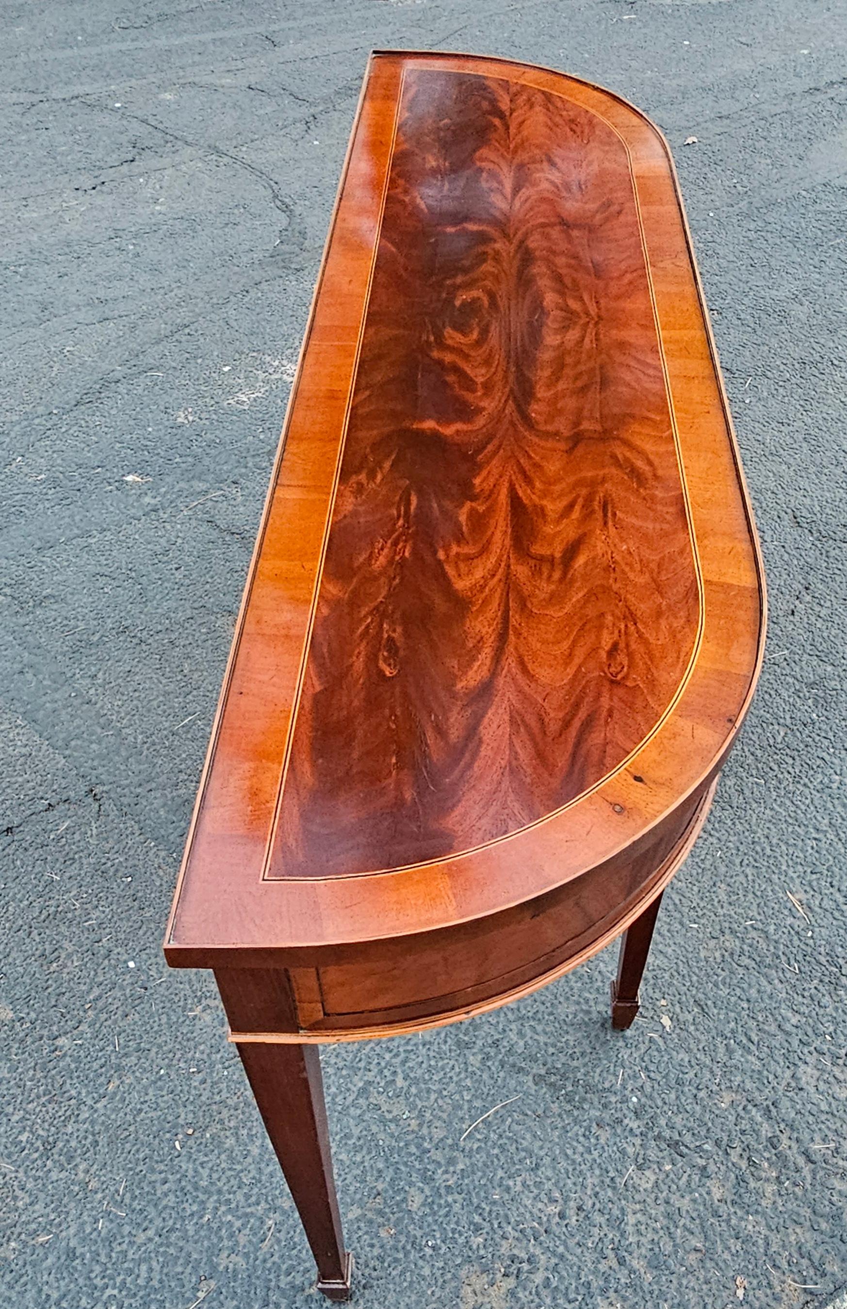 20th C. Hekman English Regency Swirl Mahogany with Ebony and Satinwood ...