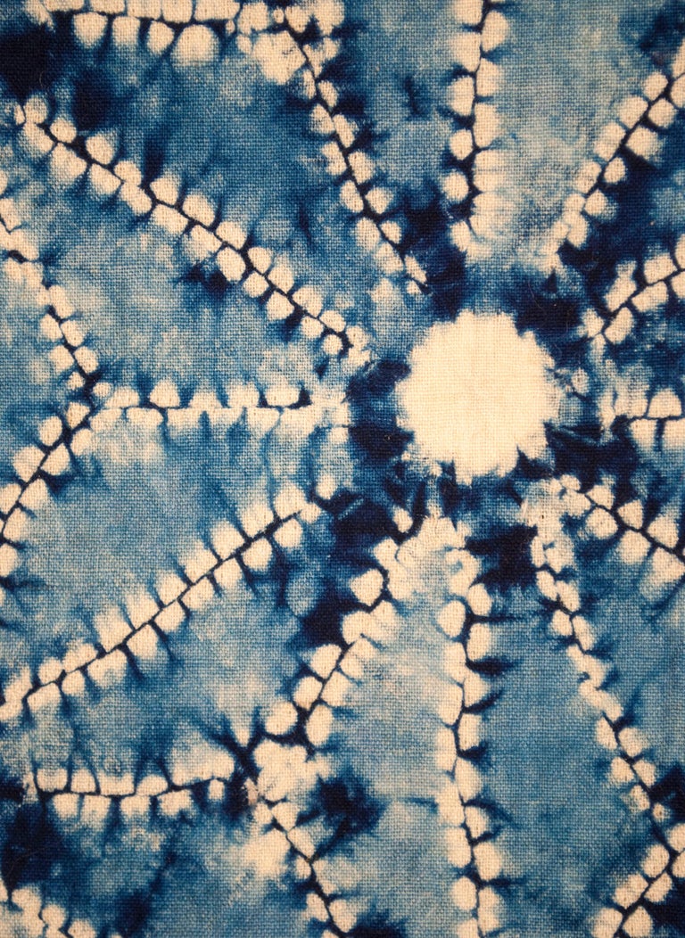 20th C. Japanese Two-Panel Shape-Resist Dyed Textile / Ori-Nui and ...