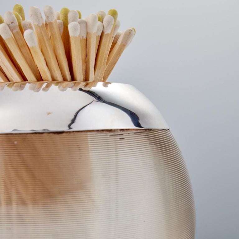 20th C Large Glass Silver Globe Match Striker John Grinsell and Sons ...