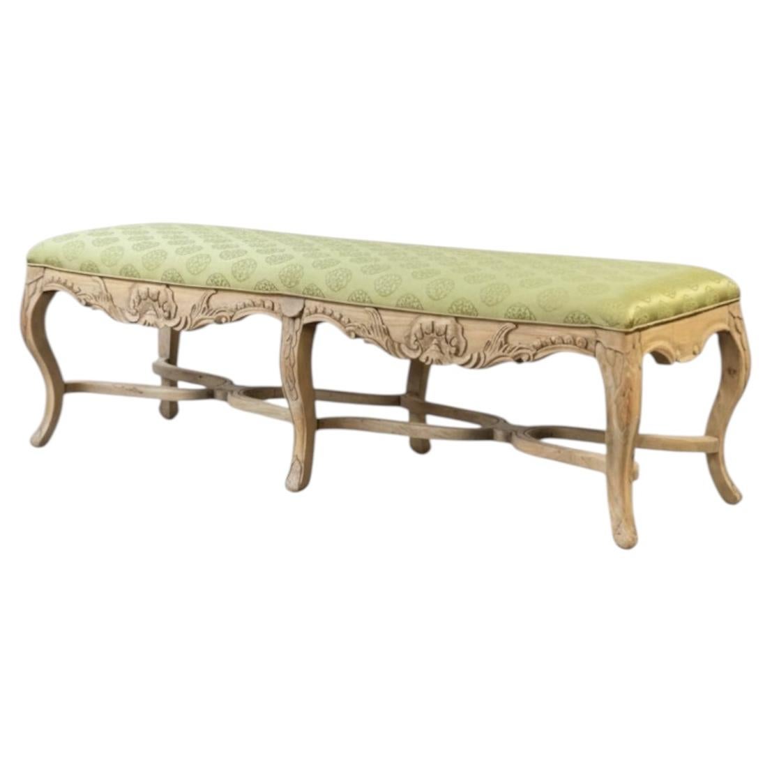 Mid Century Carved Gilt French Style Bench Seat with Rolled Cushion by ...