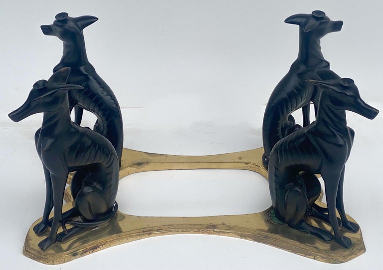 20th Century Neoclassical Style Whippet and Brass Coffee Table by ...