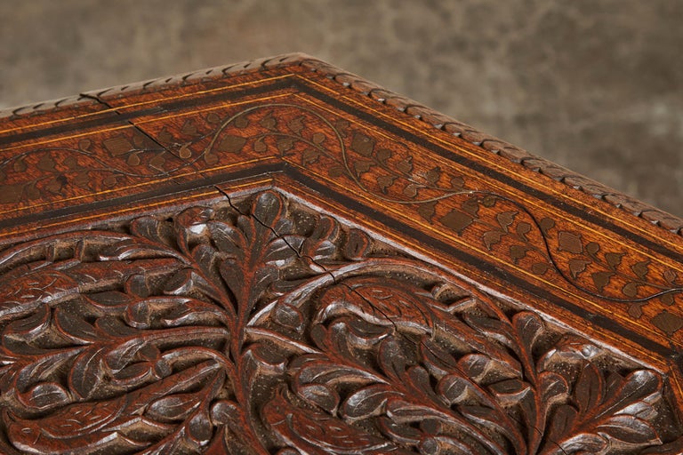 20th Century Octagonal Brass Inlaid Indian Table at 1stDibs