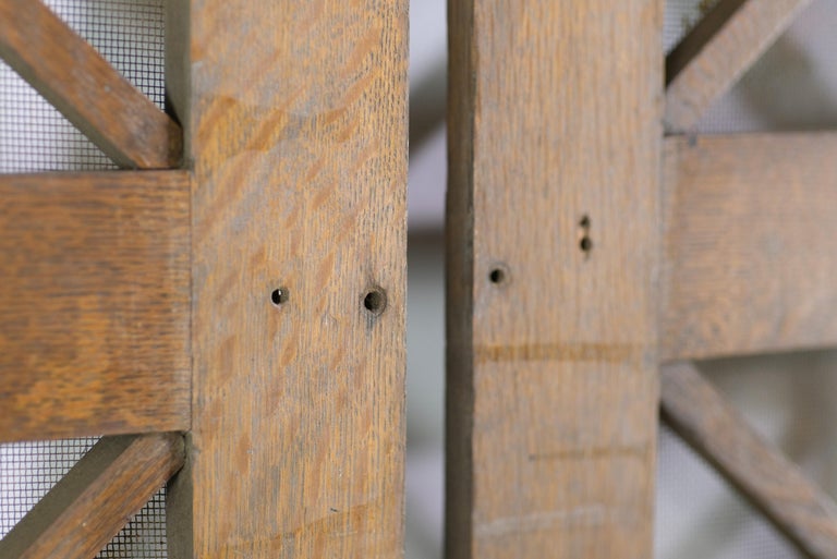 20th C Pair of Full Size Oak Dividers with Screen X Pattern For Sale at ...