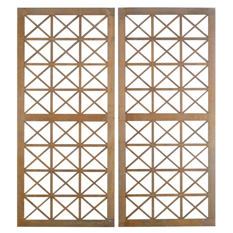 20th C Pair of Full Size Oak Dividers with Screen X Pattern For Sale at ...