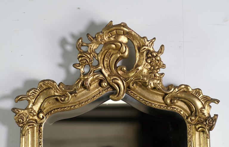 20th Century Pair of Italian Gold Gilded Rococo Beveled Mirrors For ...