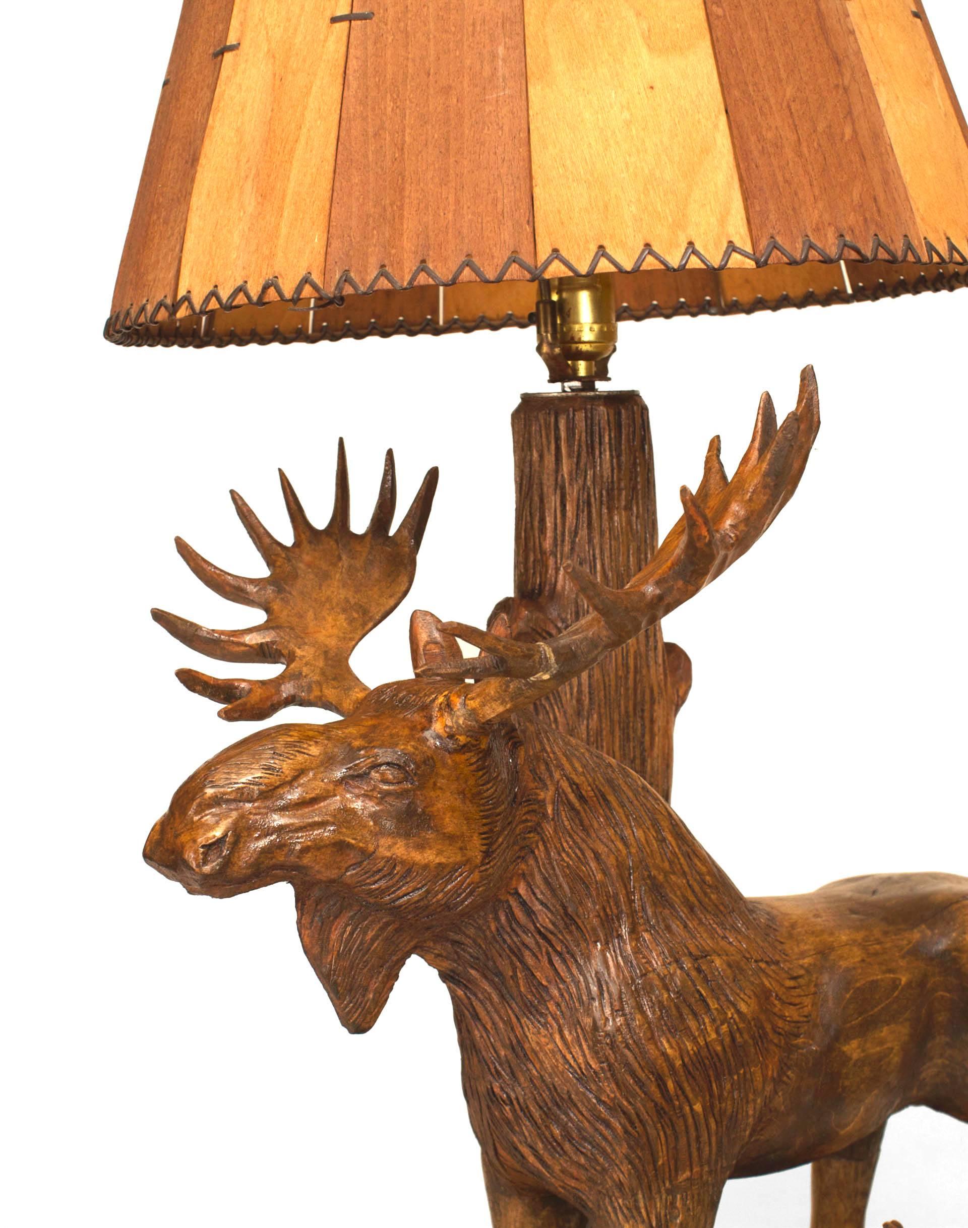 20th c. Rustic Maple Moose Form Table Lamp For Sale at 1stDibs | moose ...