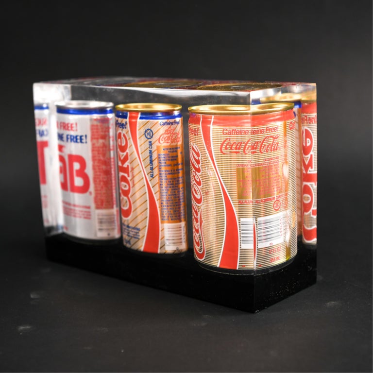 20th Century Suspended Coca Cola Cans in Lucite For Sale at 1stDibs