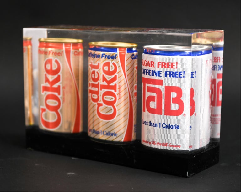 20th Century Suspended Coca Cola Cans in Lucite For Sale at 1stDibs