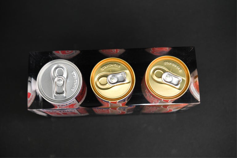 20th Century Suspended Coca Cola Cans in Lucite For Sale at 1stDibs