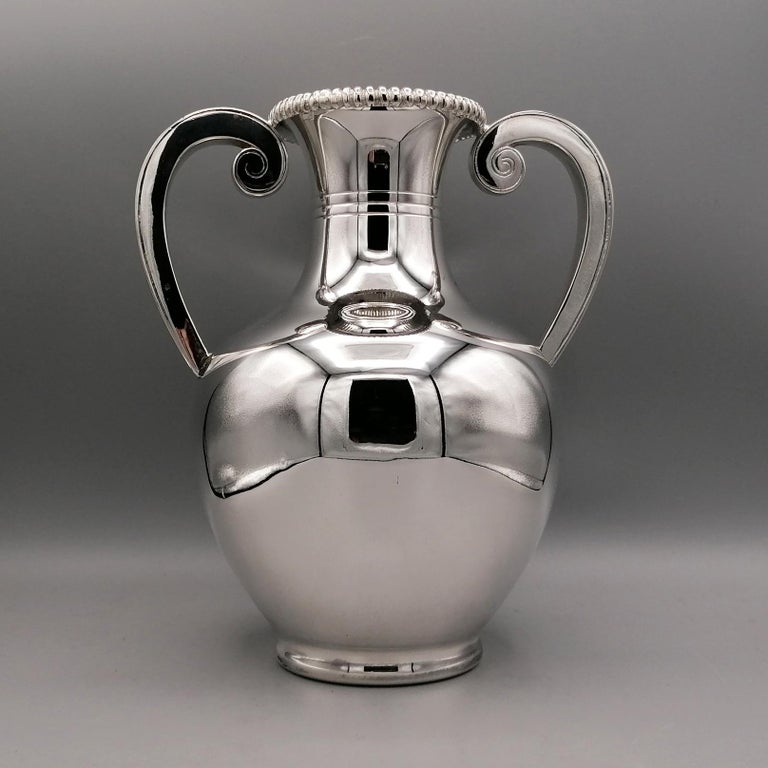 20th century Italian Solid Silver amphora vase with handles For Sale at ...