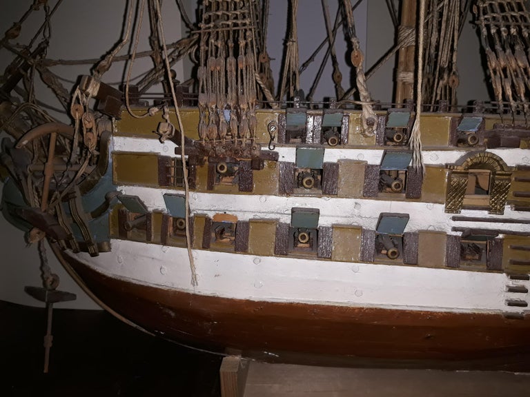 20th Century Model of English Battleship Galleon "H.M.S." from the 18th ...