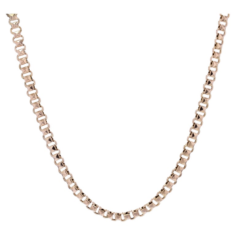 20th Century 18 Karat Yellow Rose Gold Chain Necklace For Sale at 1stDibs