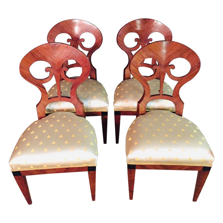 20th Century 4 Vienna Biedermeier Chairs after antique Josef Danhauser ...