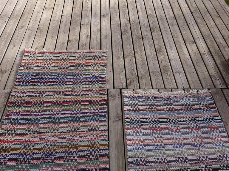 20th Century, a Set of Four Hand Woven Swedish Rag Rugs For Sale at 1stDibs