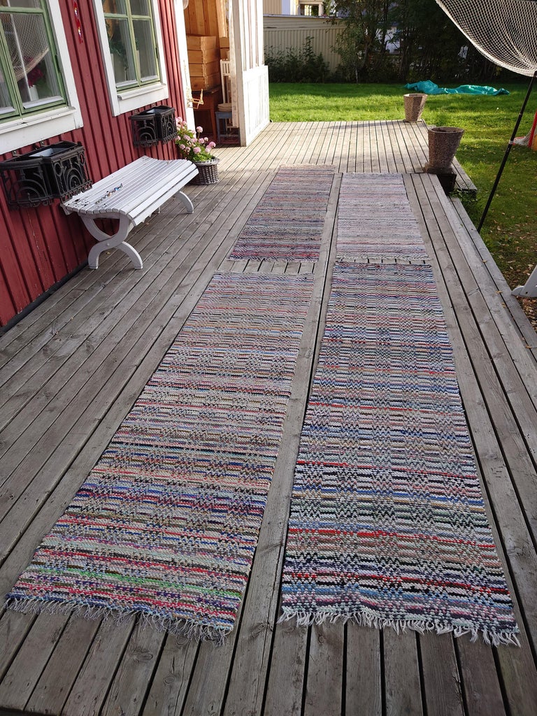 20th Century, a Set of Four Hand Woven Swedish Rag Rugs For Sale at 1stDibs