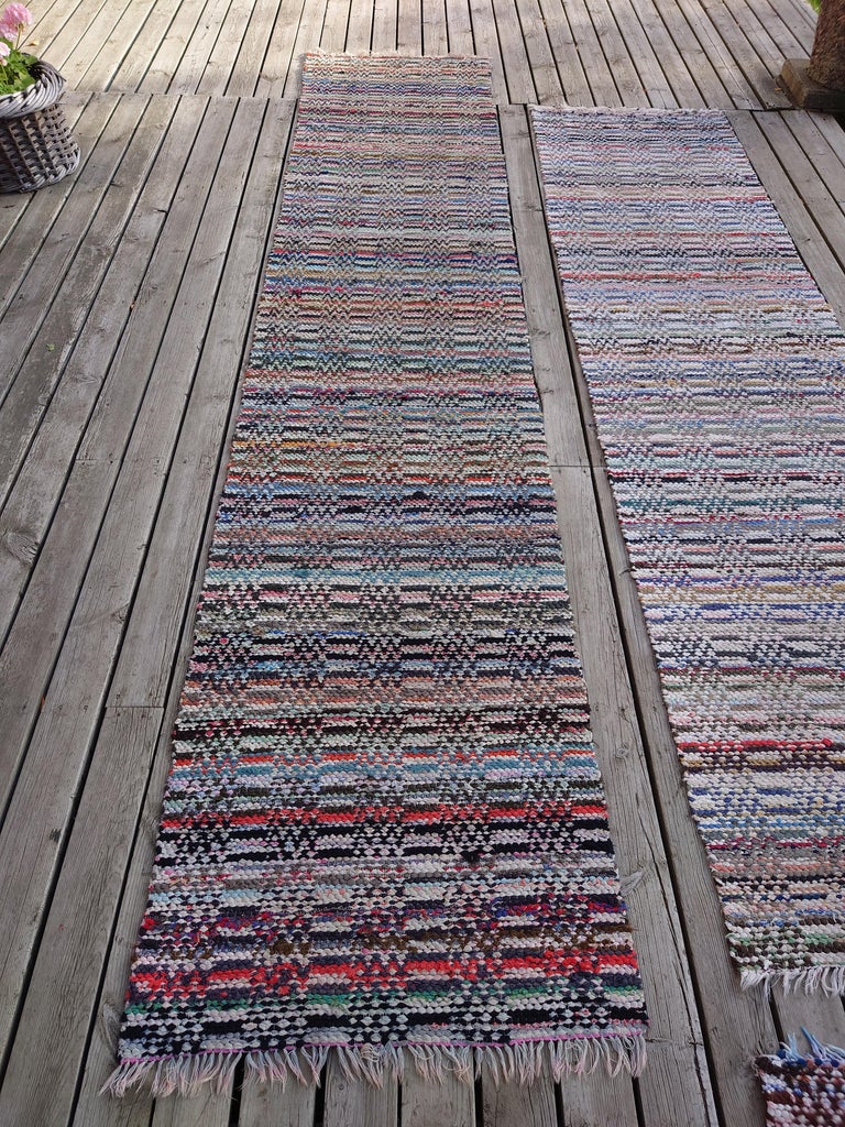 20th Century, a Set of Four Hand Woven Swedish Rag Rugs For Sale at 1stDibs