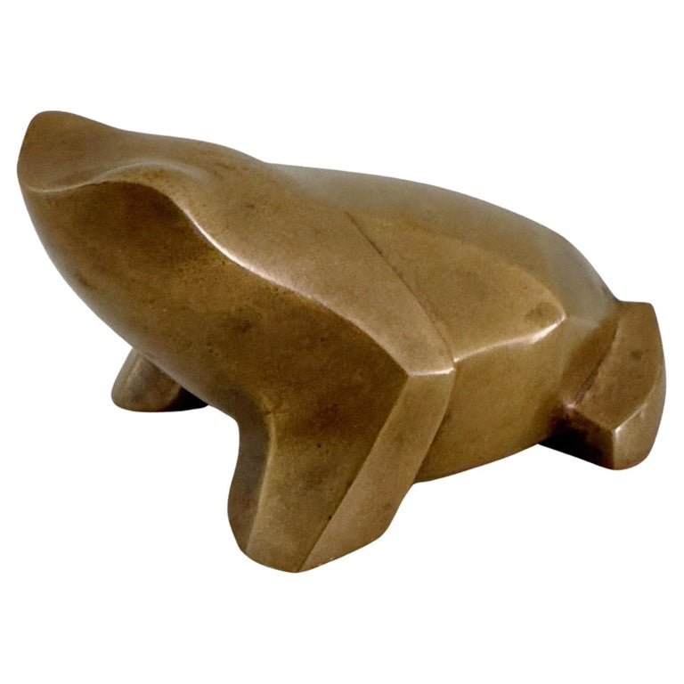 20th Century Abstract Bronze Frog Sculpture Gerard Boudin (1946 -2011 ...