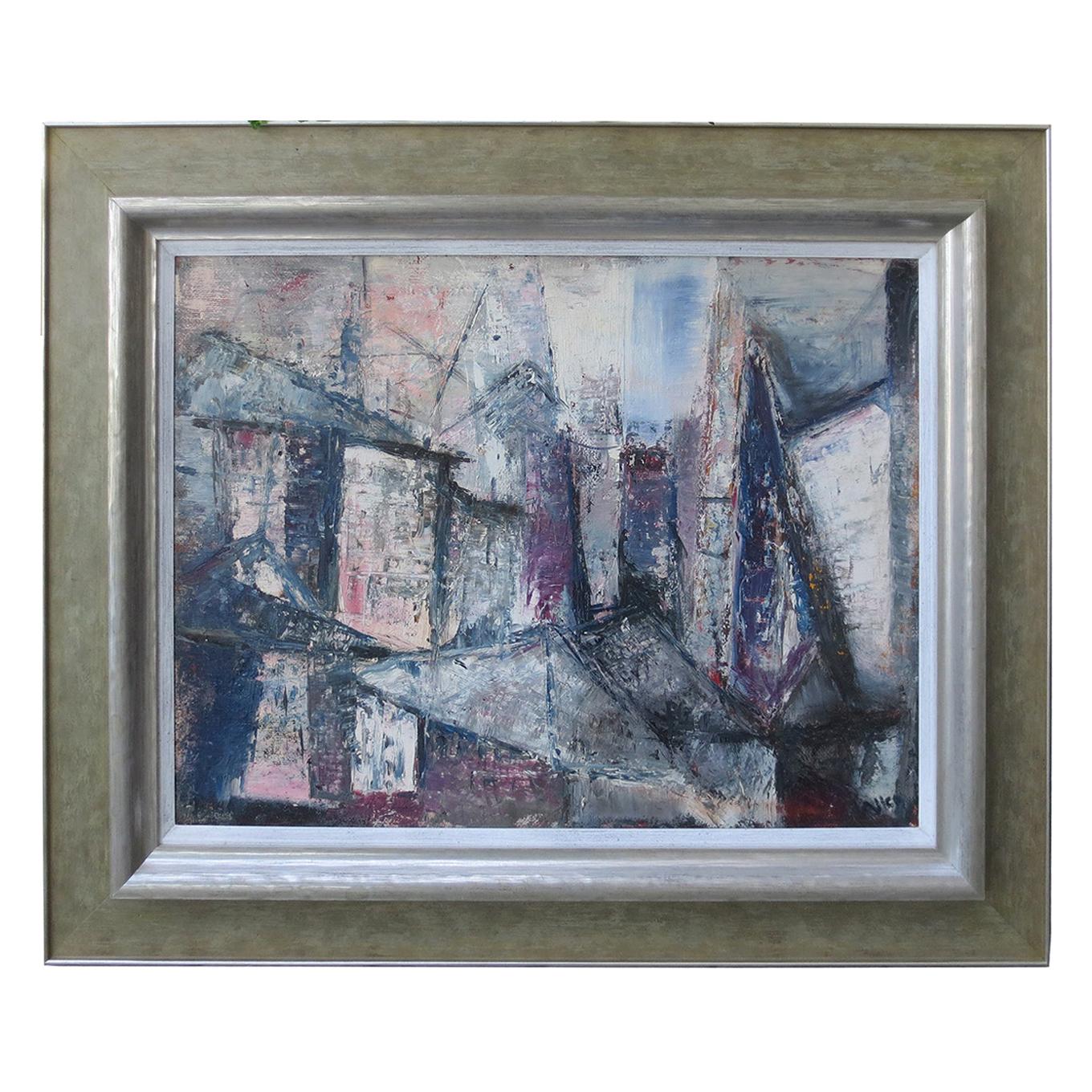 Geometric Abstract Painting by Burton Wasserman, d. 1964-1965 at 1stDibs